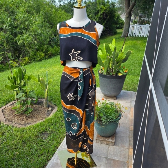 Vintage | Dresses | Vintage Resort Wear Boho Caribelle Batik 2pc Set ...